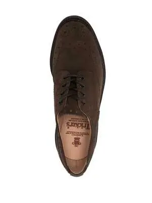 TRICKER'S Brogue Detail Derby Shoes - Brown