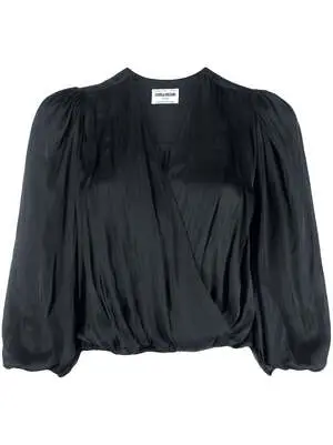 Zadig&Voltaire V-neck Draped Satin Blouse