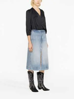 Zadig&Voltaire V-neck Draped Satin Blouse