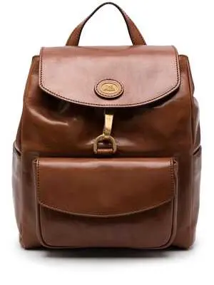 THE BRIDGE Logo Plaque Leather Backpack