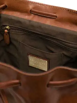 THE BRIDGE Logo Plaque Leather Backpack