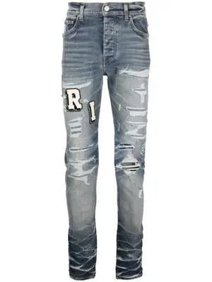 Amiri Varsity Ripped Skinny Jeans