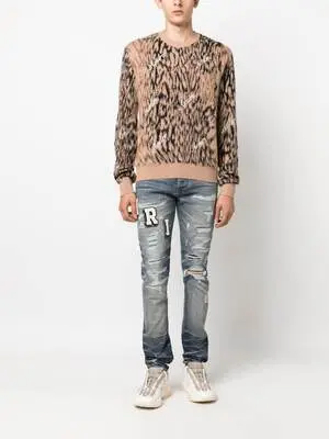 Amiri Varsity Ripped Skinny Jeans