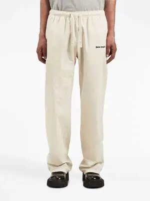 Palm Angels Embroidered-logo Track Pants - Neutrals