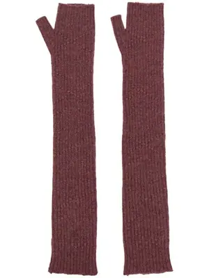 BARRIE Fingerless Cashmere Gloves - Red