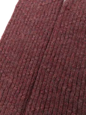 BARRIE Fingerless Cashmere Gloves - Red