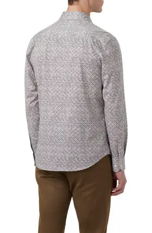 Bugatchi Ooohcotton® James Geo Print Button-up Shirt - Lavender