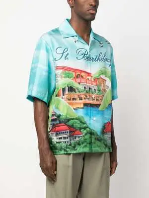 Amiri Eden Rock Bowling Shirt - Blue