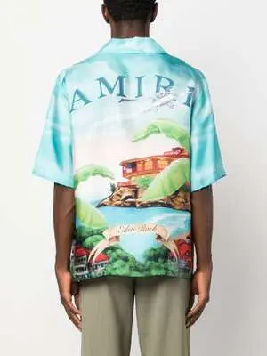 Amiri Eden Rock Bowling Shirt - Blue
