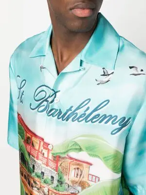 Amiri Eden Rock Bowling Shirt - Blue