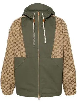 Gucci Gg Canvas Hooded Jacket - Green