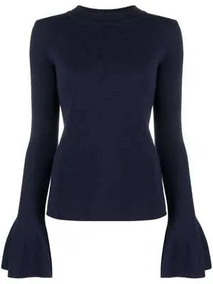 DESTREE Joan Flared-cuff Knitted Jumper - Blue