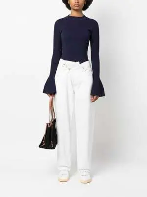 DESTREE Joan Flared-cuff Knitted Jumper - Blue