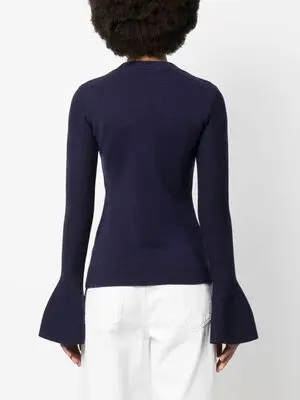 DESTREE Joan Flared-cuff Knitted Jumper - Blue