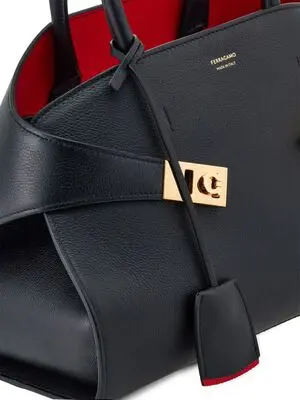 FERRAGAMO Hug Leather Tote - Black