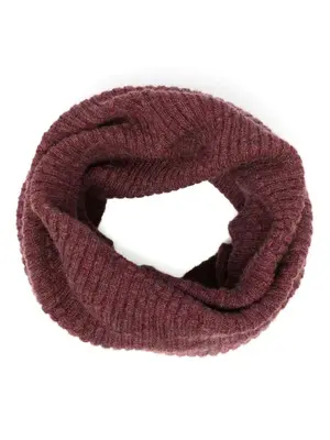 BARRIE Ribbed-knit Cashmere Snood - Red