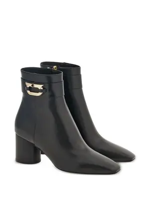 FERRAGAMO Gancini 60mm Leather Ankle Boots