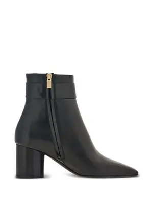 FERRAGAMO Gancini 60mm Leather Ankle Boots