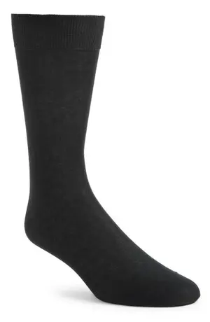 Canali Solid Cotton Dress Socks - Black