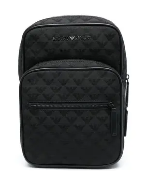 Emporio Armani Logo-lettering Monogram-jacquard Backpack