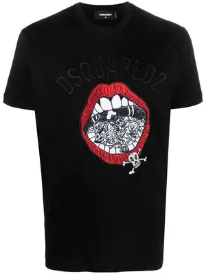 Dsquared2 Graphic-print Cotton T-shirt - Black