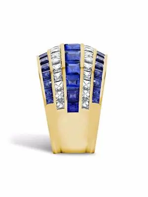 PRAGNELL 18kt Yellow Manhattan Classic Sapphire And Diamond Ring - Gold