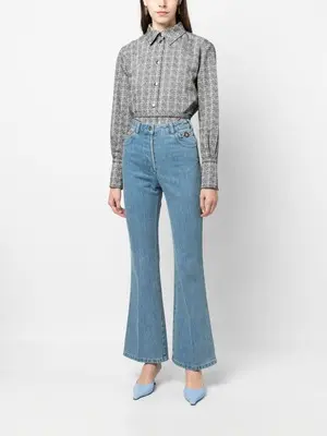PATOU Belt-loop Flared Jeans - Blue