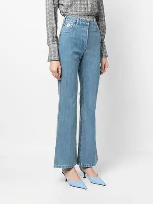 PATOU Belt-loop Flared Jeans - Blue
