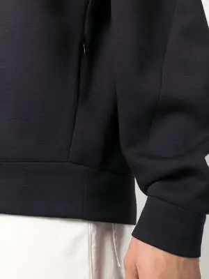 Giorgio Armani Logo-embroidered Zip-up Hoodie - Blue
