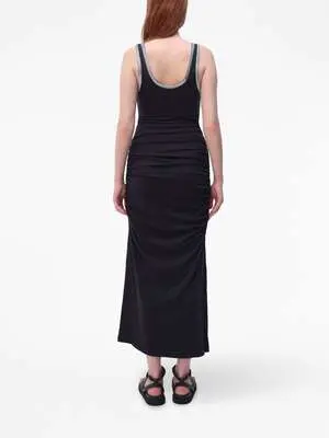 Simkhai Darian Ruched Ribbed Midi Dress