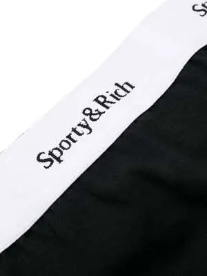 SPORTY & RICH Serif Logo-print Thong - Black