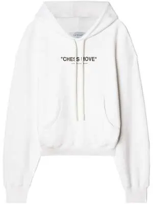 Off-White Slogan-print Drawstring Hoodie - White