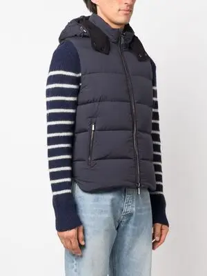 MOORER High-neck Padded Gilet - Blue