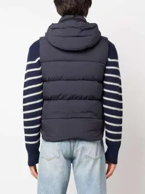 MOORER High-neck Padded Gilet - Blue