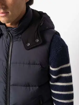 MOORER High-neck Padded Gilet - Blue