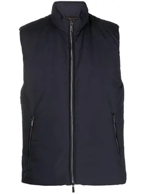 MOORER Sleeveless Down Gilet - Blue