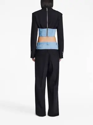 DION LEE Cropped Corset Blazer - Black