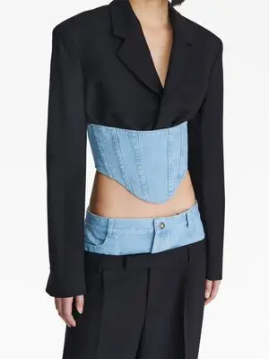 DION LEE Cropped Corset Blazer - Black