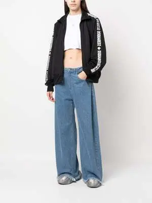 Dsquared2 Logo-stripes Zip-up Sweatshirt