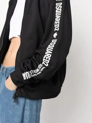 Dsquared2 Logo-stripes Zip-up Sweatshirt