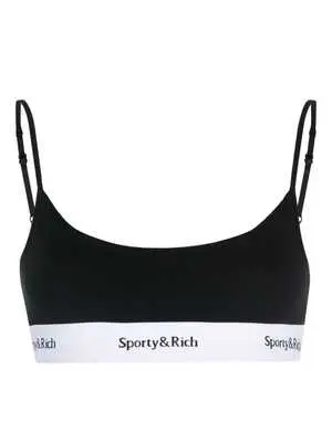 SPORTY & RICH Serif Logo-underband Bra - Black
