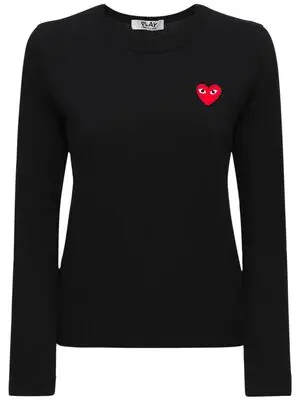 Play Comme Des Garcon COMME DES GARÇONS PLAY Logo Cotton Jersey T-shirt - Black