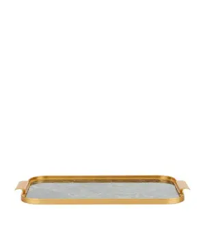 KAYMET Marble Ribbed Tray - Green