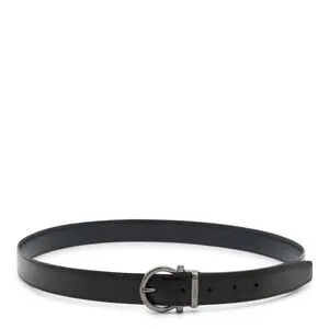 FERRAGAMO Salvatore Ferragamo Reversible Gancini Belt - Blackblue