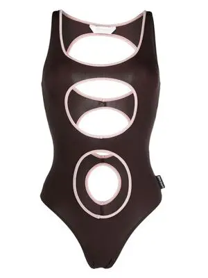 Palm Angels Cut-out Swimsuit Brown Pink