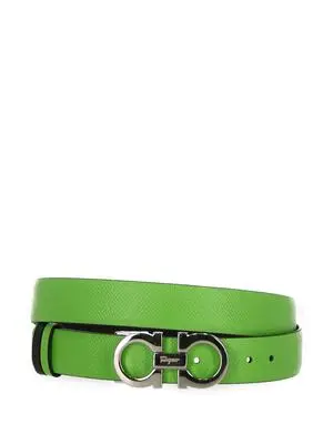 FERRAGAMO Salvatore Ferragamo Reversible Leather Belt - Lime Nero