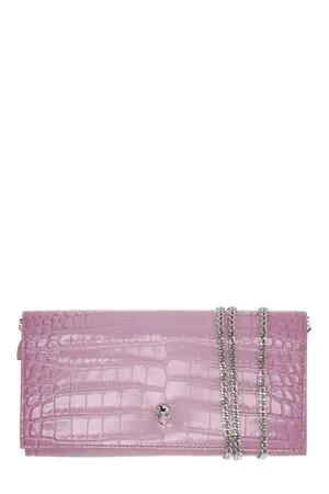Alexander McQueen Skull Leather Wallet On Chain - Antic Pink