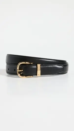 NILI LOTAN Louise Belt - Black/shiny Brass