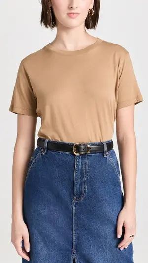 NILI LOTAN Louise Belt - Black/shiny Brass