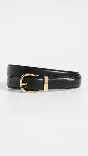 NILI LOTAN Louise Belt - Black/shiny Brass